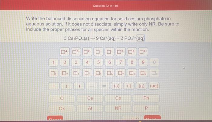 Solved Write the balanced dissociation equation for solid | Chegg.com