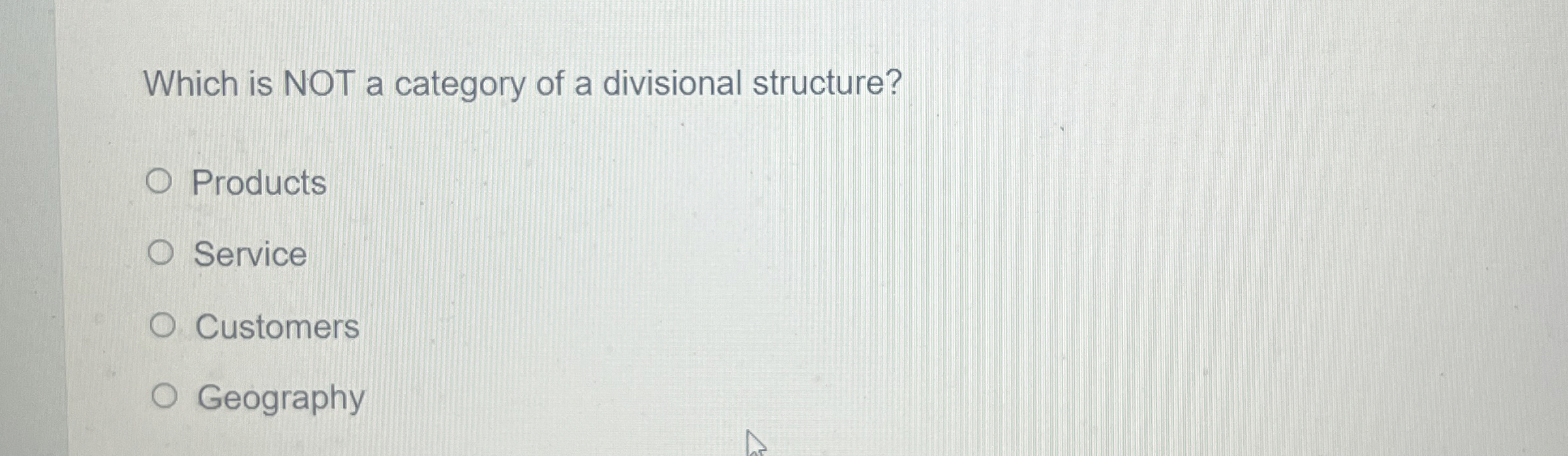 Solved Which is NOT a category of a divisional | Chegg.com