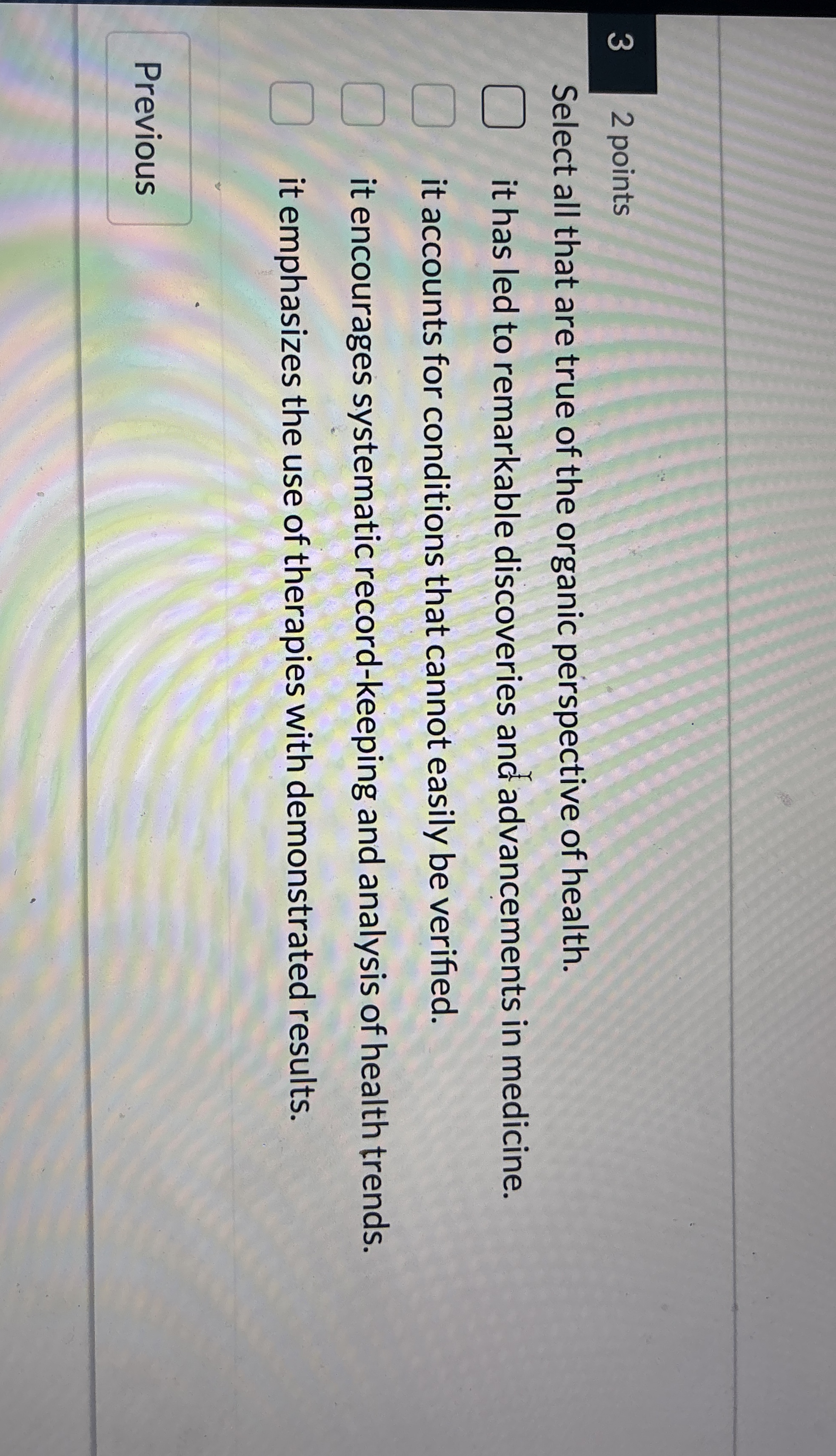 Solved 32 ﻿pointsSelect all that are true of the organic | Chegg.com