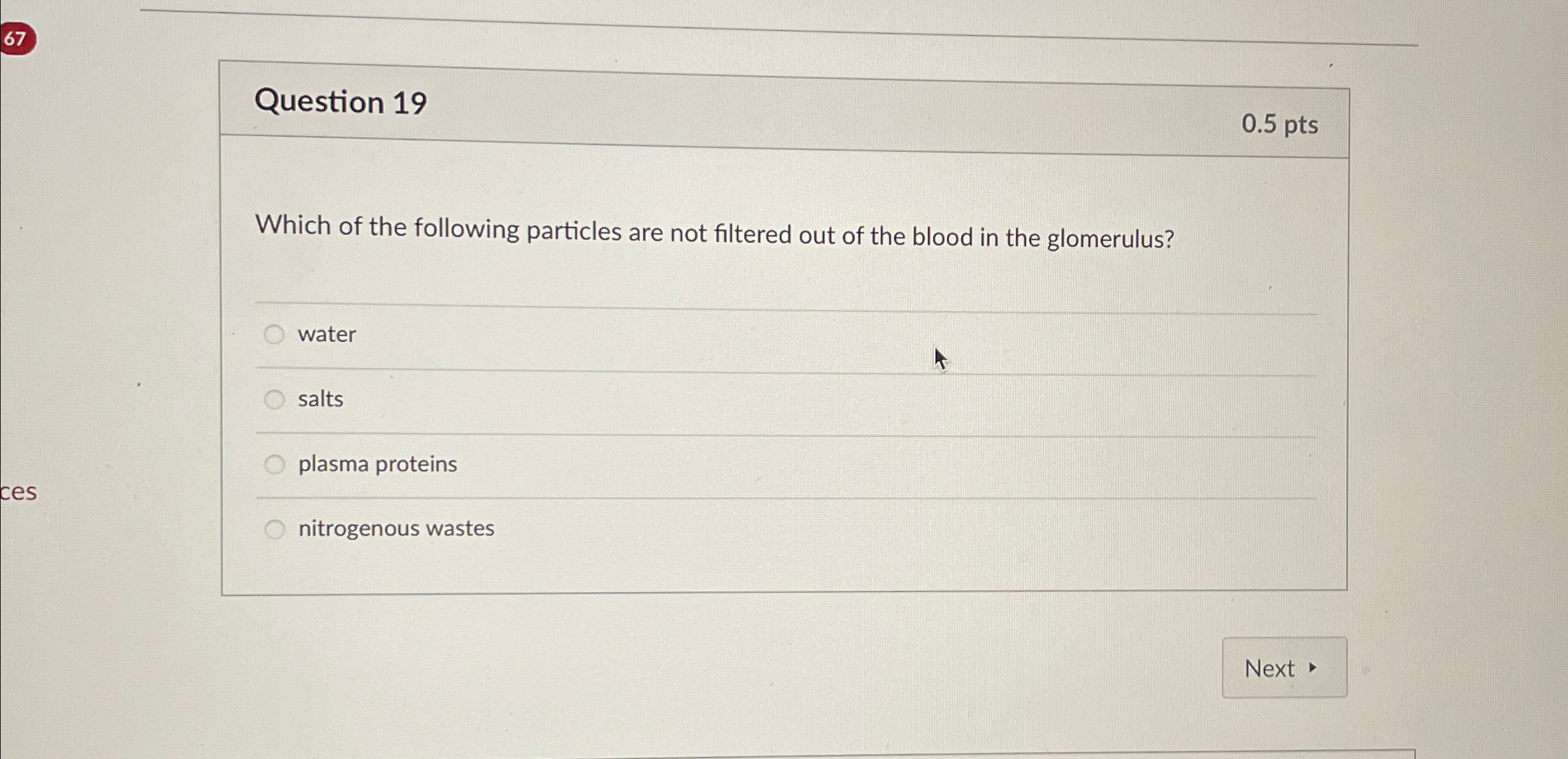 Solved 67Question 190.5ptsWhich of the following particles | Chegg.com