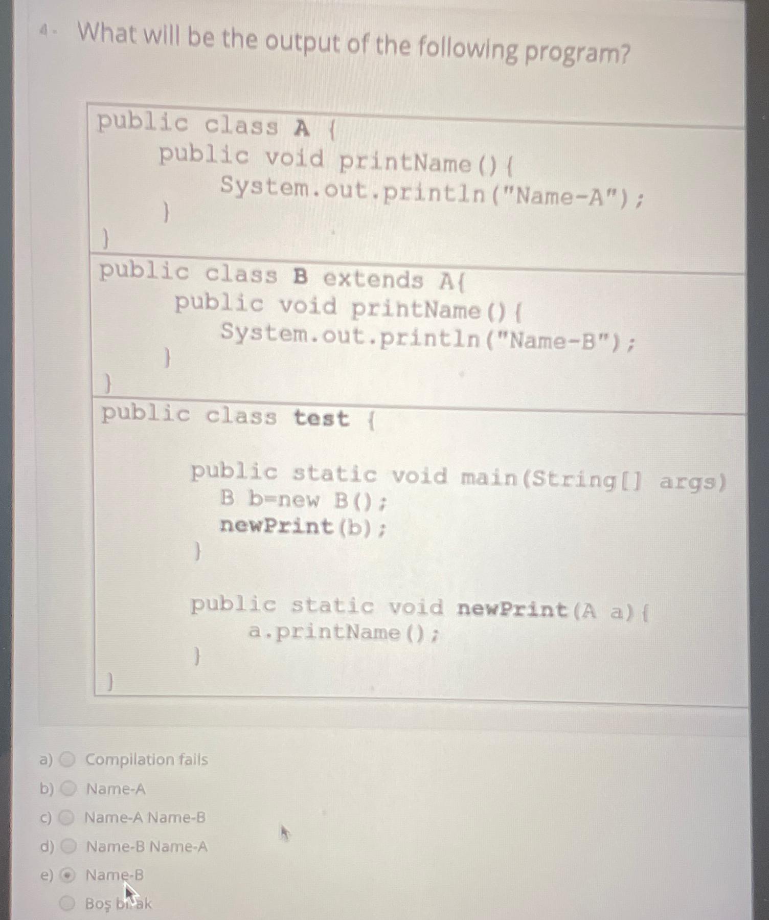Solved What will be the output of the following | Chegg.com