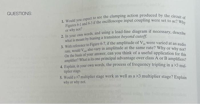Solved Part II. Tuned Class C Amplifier 9. The waveforms of | Chegg.com