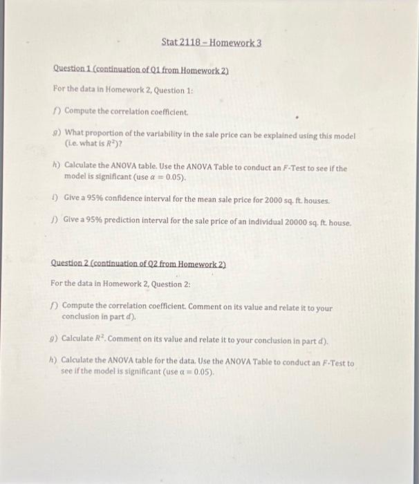 Solved Question 1 (continuation of Q1 from Homework 2) For | Chegg.com