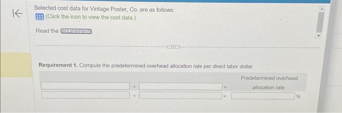 Solved Requirements 1. Compute the predetermined overhead | Chegg.com