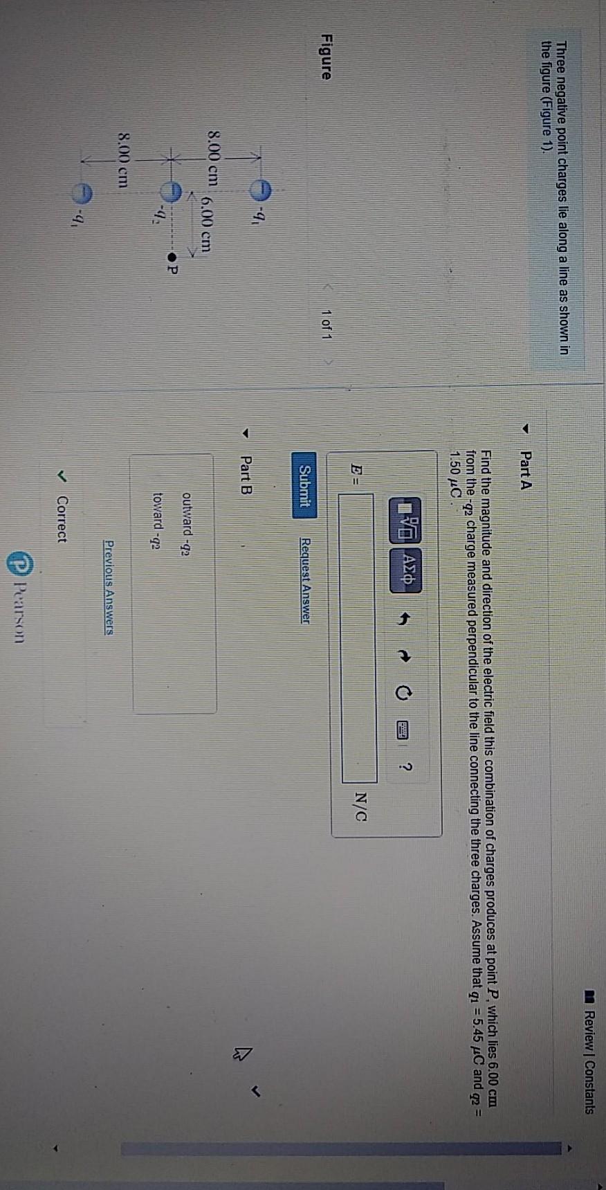 Solved Review Constants Three negative point charges lie | Chegg.com