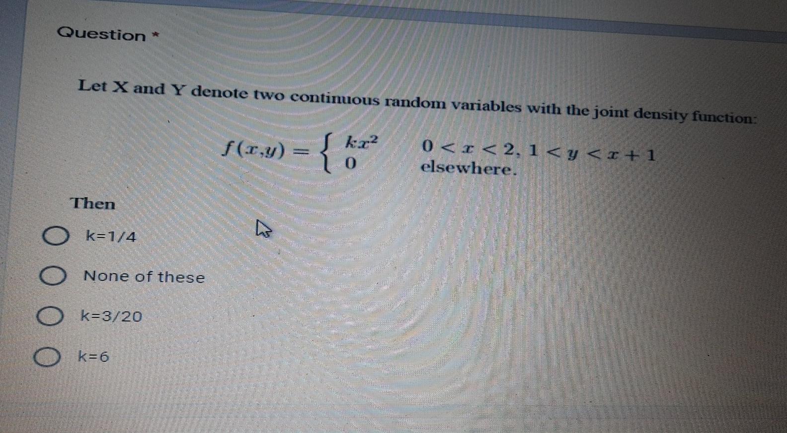Solved Question * Let X and Y denote two continuous random | Chegg.com