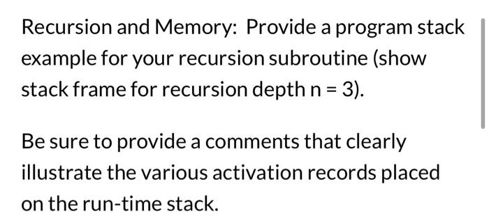 Solved Please illustrate hardware stack frame for assembly | Chegg.com
