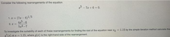 Solved Consider the following rearrangements of the equation | Chegg.com