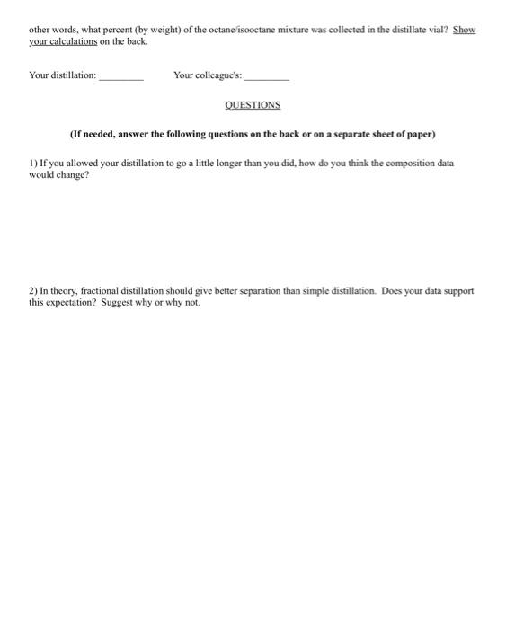 Solved Lab Section Name Write-Up Sheet for Distillation/Gas | Chegg.com