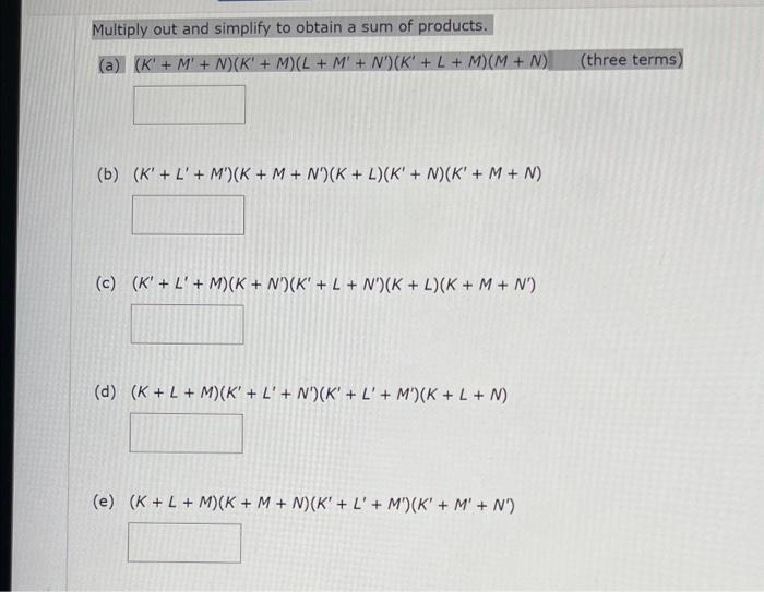 Solved Multiply out and simplify to obtain a sum of | Chegg.com