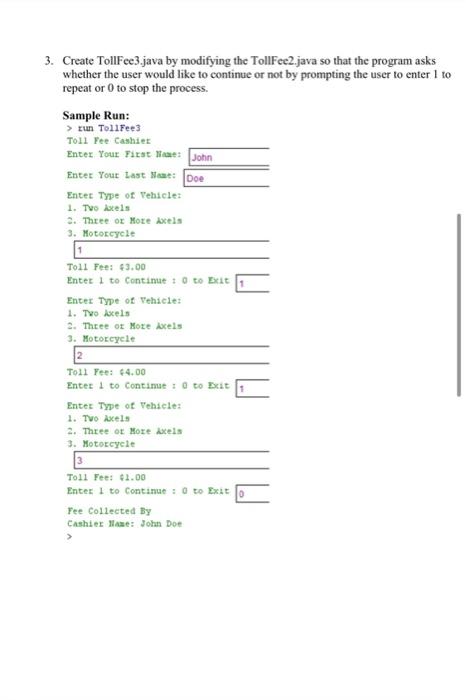 Solved 1. Create a Java class, Tolifeel java, for a toll | Chegg.com