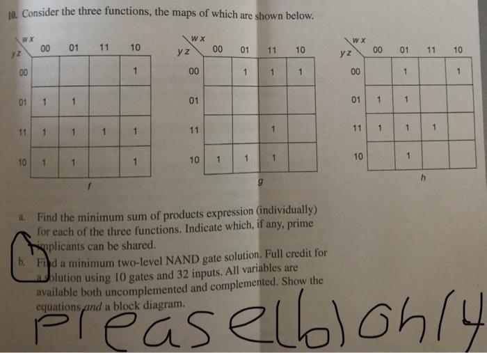 Solved 10. Consider the three functions, the maps of which | Chegg.com