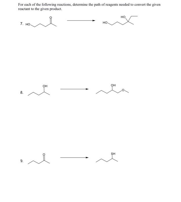 Solved For Each Of The Following Reactions Determine The
