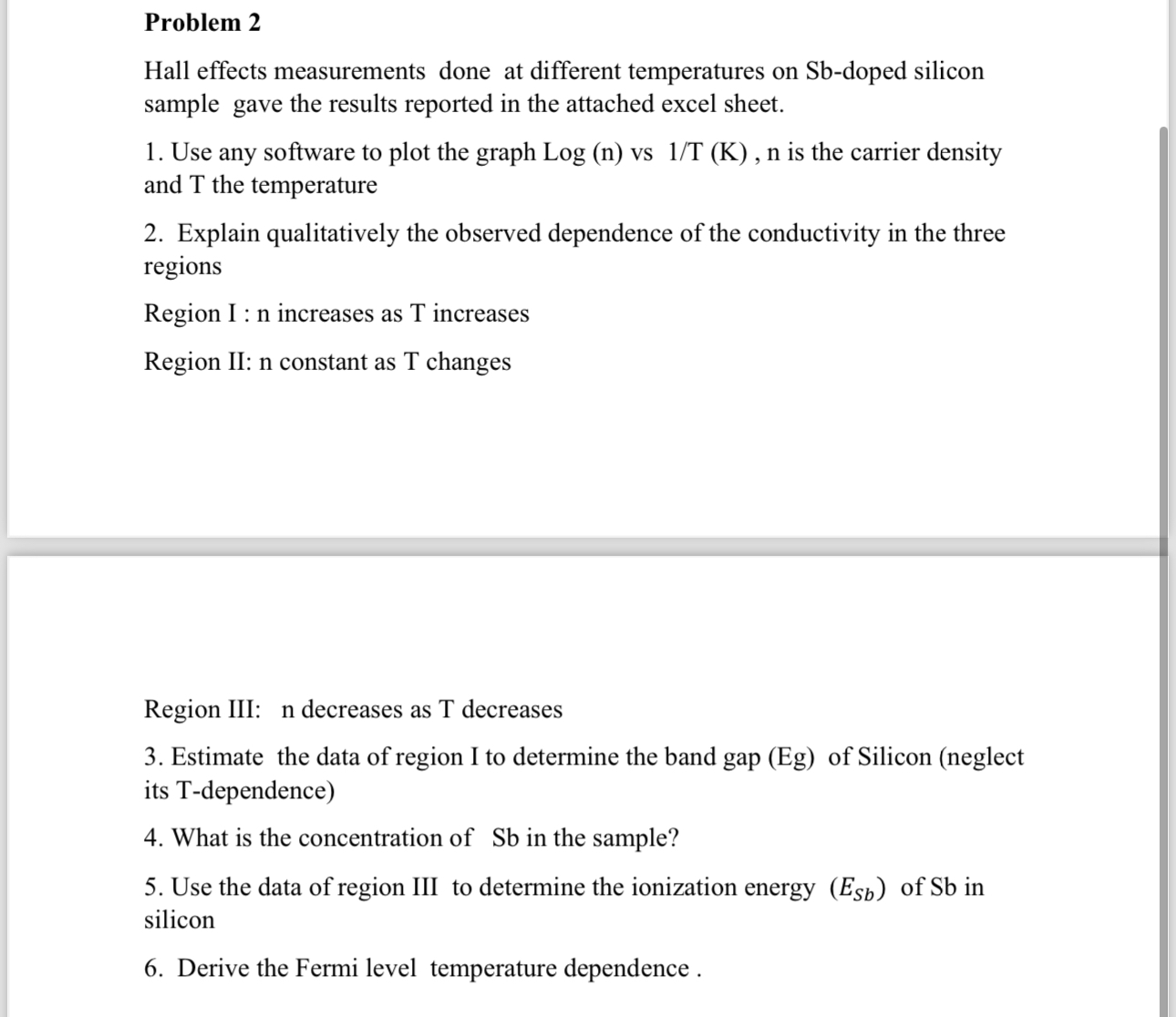 Solved Problem 2Hall effects measurements done at different | Chegg.com