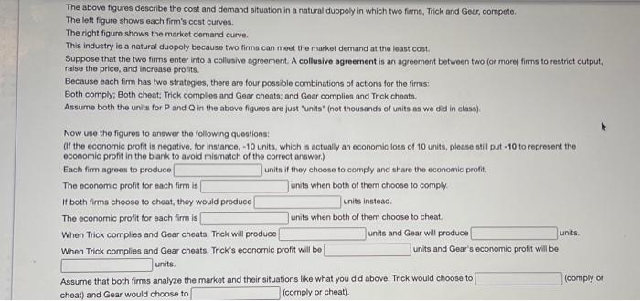 Solved The above figures describe the cost and demand | Chegg.com
