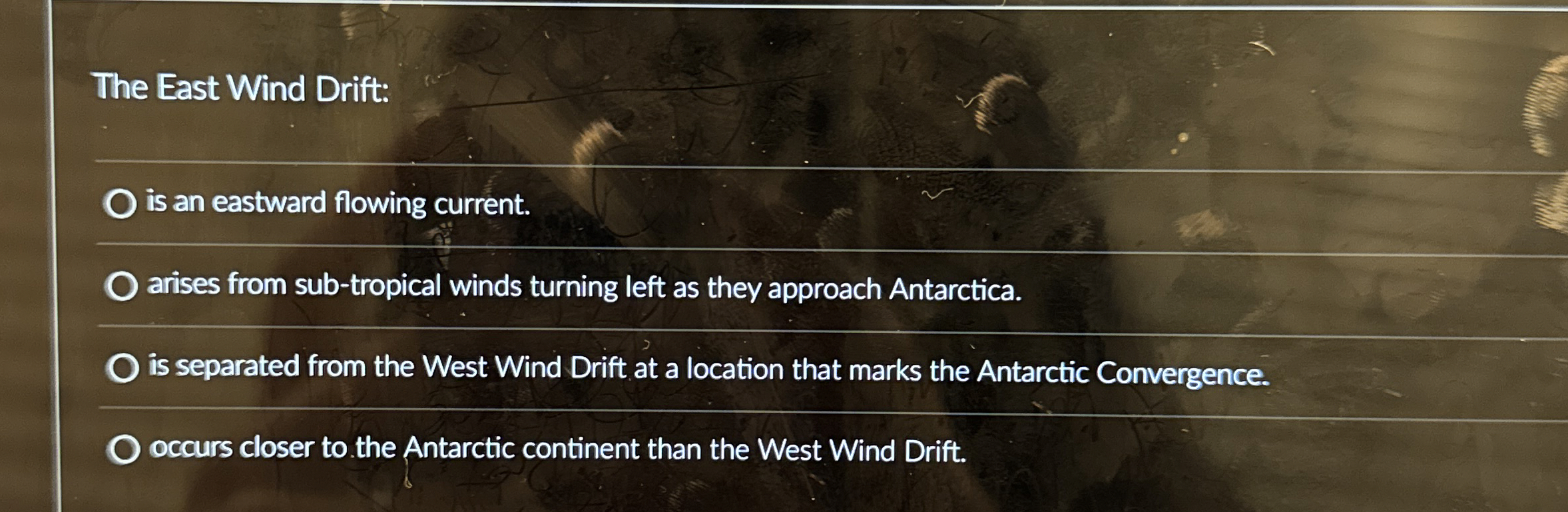 Solved The East Wind Drift:is an eastward flowing | Chegg.com
