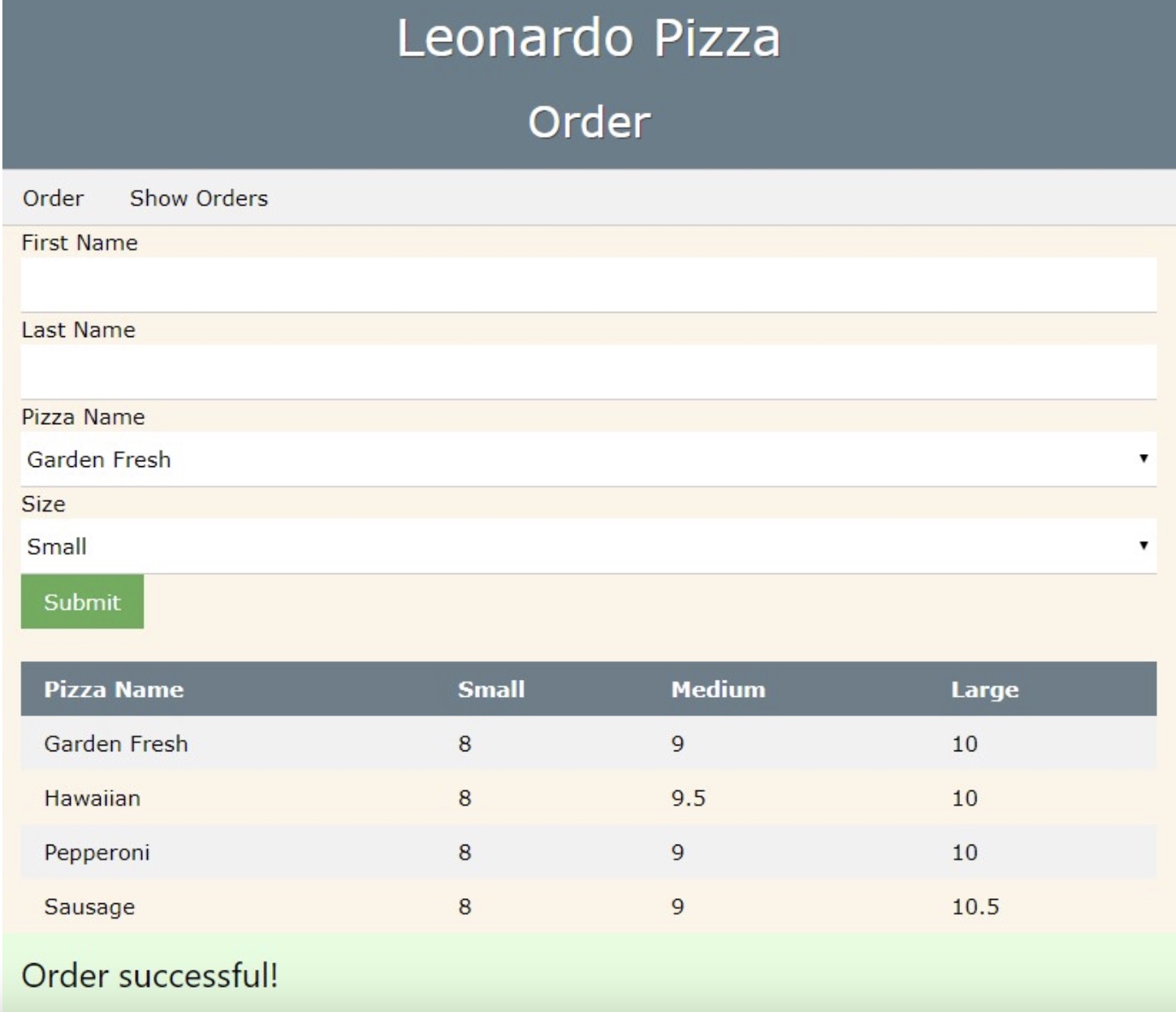 Solved Create a website called Leonardo Pizza. You are | Chegg.com