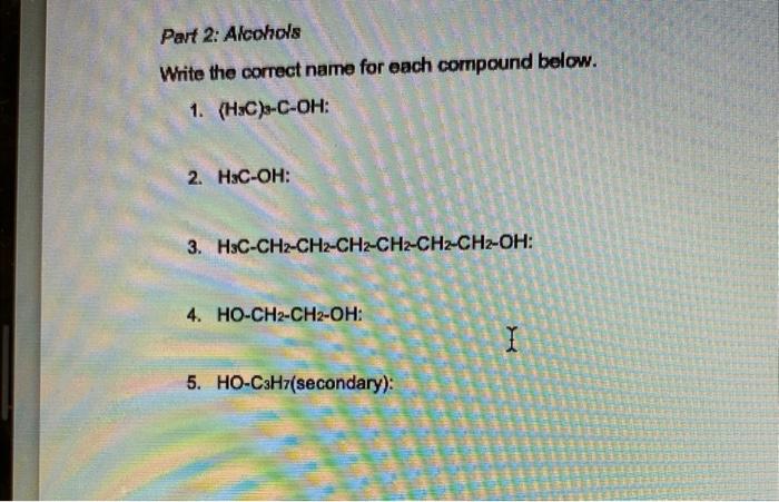Solved Write the correct name for each compound below. 1. | Chegg.com