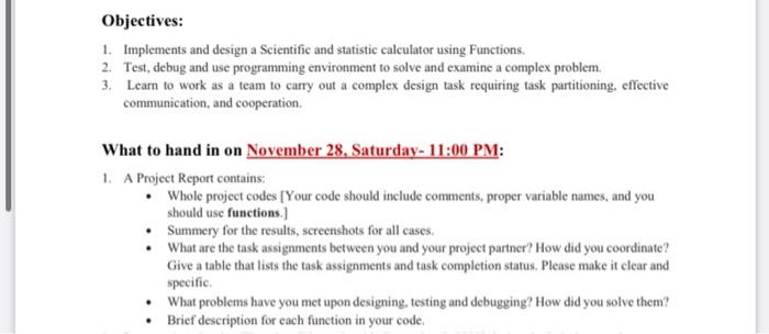 Solved Project (10%) CSCI 113: Introduction to Computer | Chegg.com