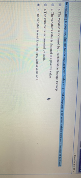 Solved Question of In evaluating a loop, you find the | Chegg.com