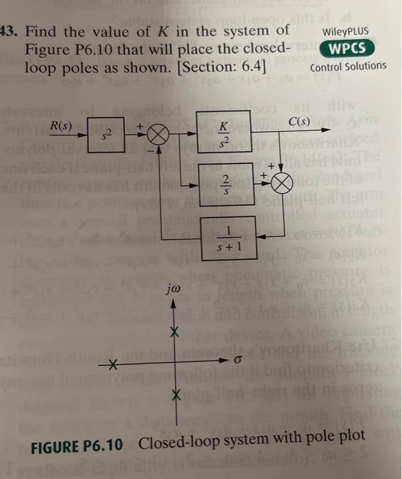 Solved 13. Find the value of K in the system of WileyPLUS | Chegg.com