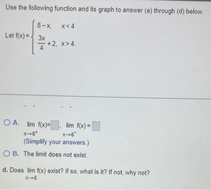 Solved Use the following function and its graph to answer | Chegg.com