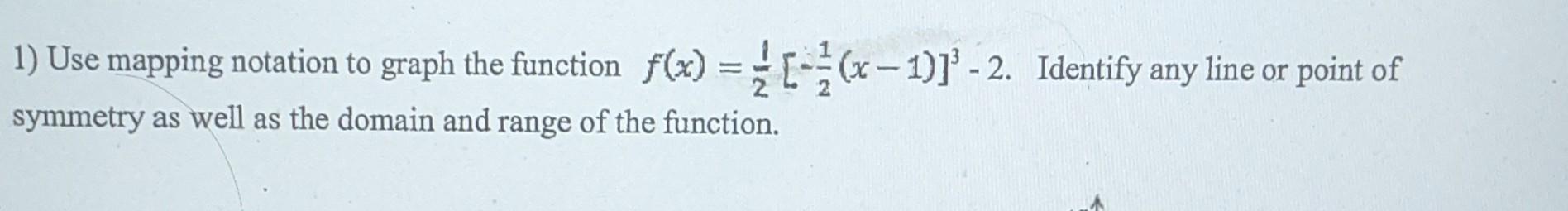 Solved 1 Use Mapping Notation To Graph The Function 3286
