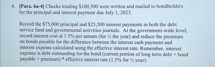 Solved 4. [Para. 6a-4] Checks totaling $100,500 were written | Chegg.com