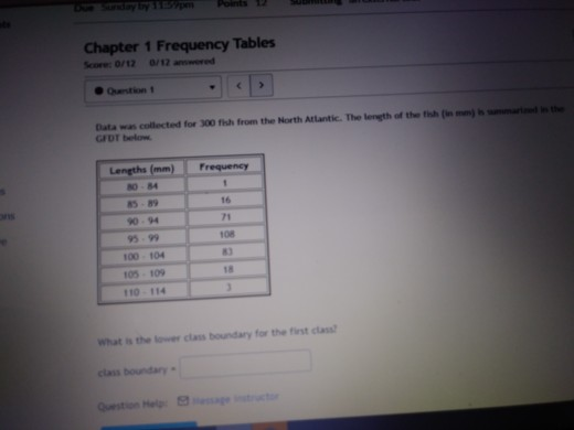 Solved Chapter 1 Frequency Tables So0/12 0/12 answered > | Chegg.com