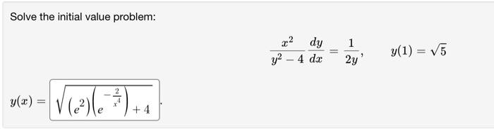 Solved Solve the initial value problem: | Chegg.com