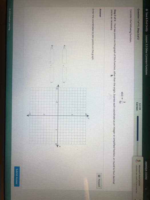 Solved Save & End Certify Lesson: 3.3 Other Common Functions | Chegg.com