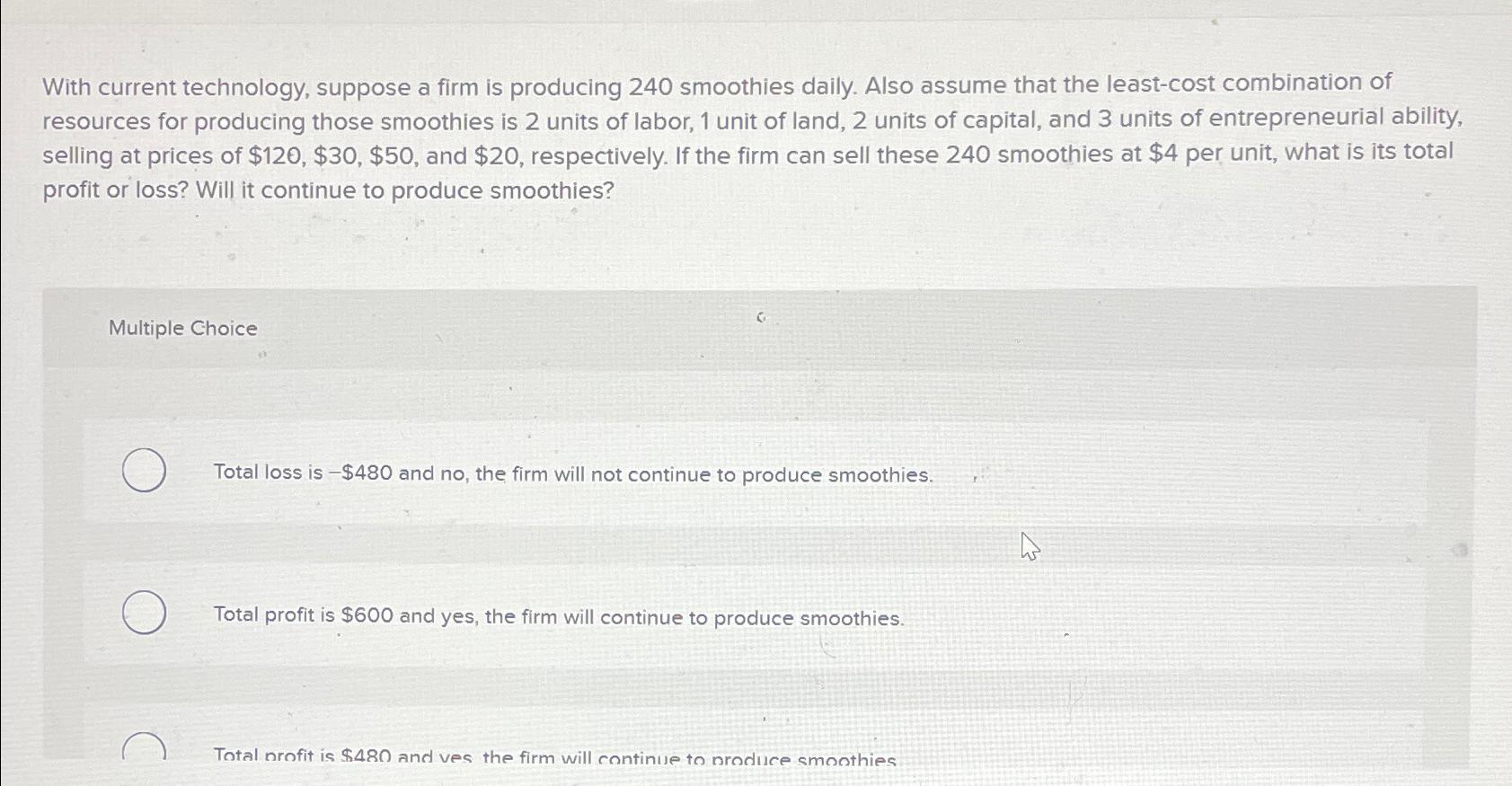 Solved With current technology, suppose a firm is producing | Chegg.com