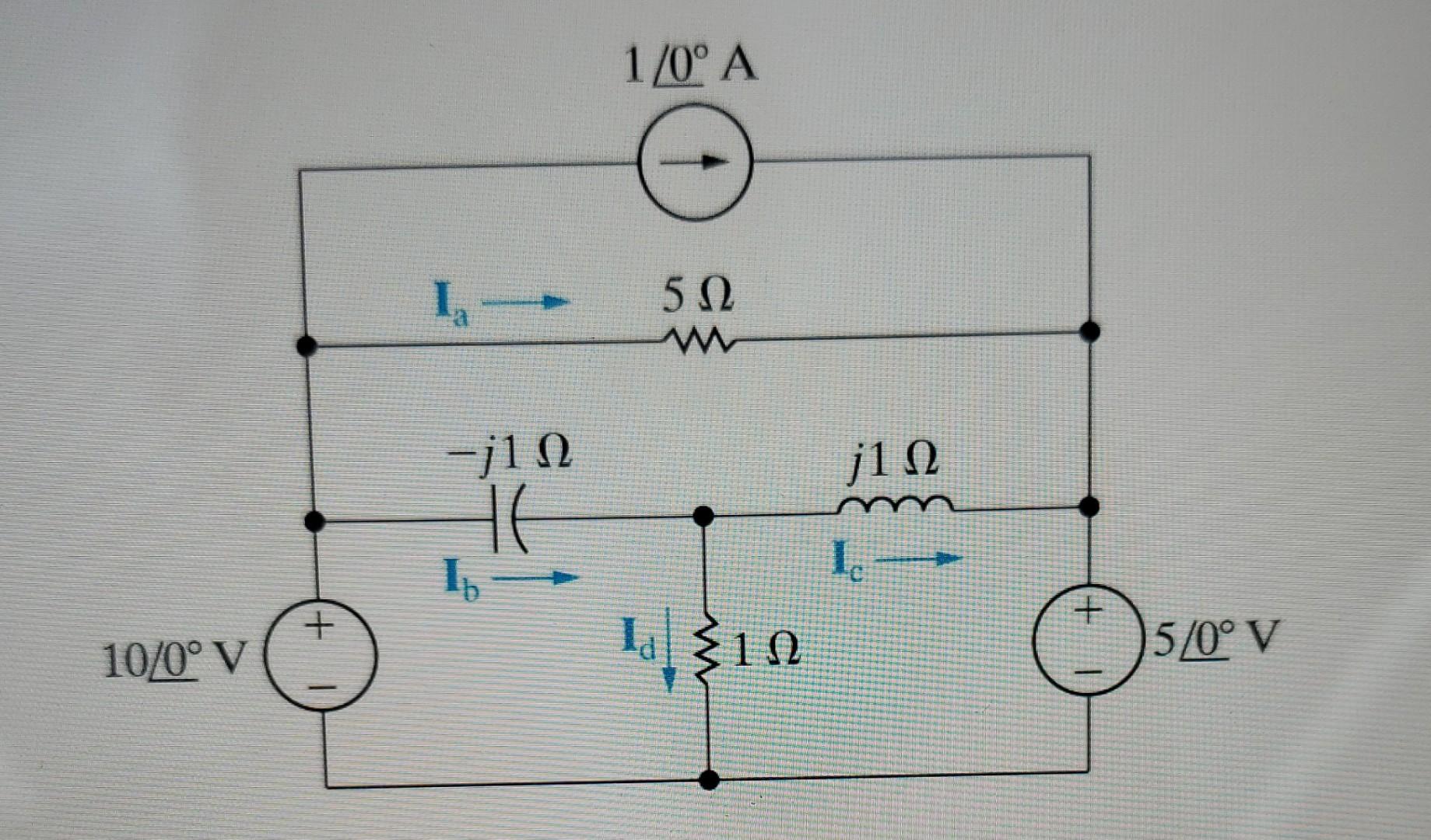 Solved Using the mesh method, find the phasor currents Ia, | Chegg.com