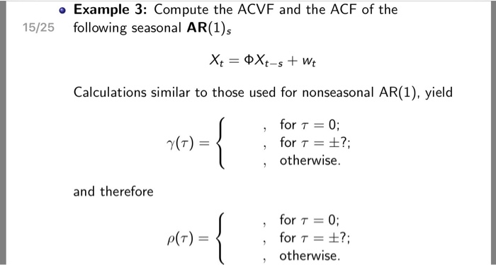 Calculate the ACVF and ACF of the ARMA model in the | Chegg.com
