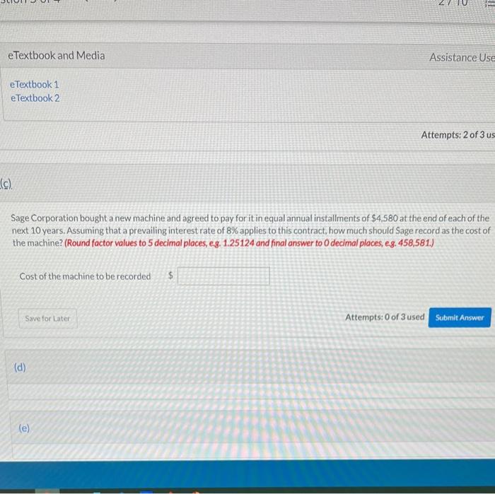 Solved eTextbook and Media Assistance Use eTextbook 1 | Chegg.com