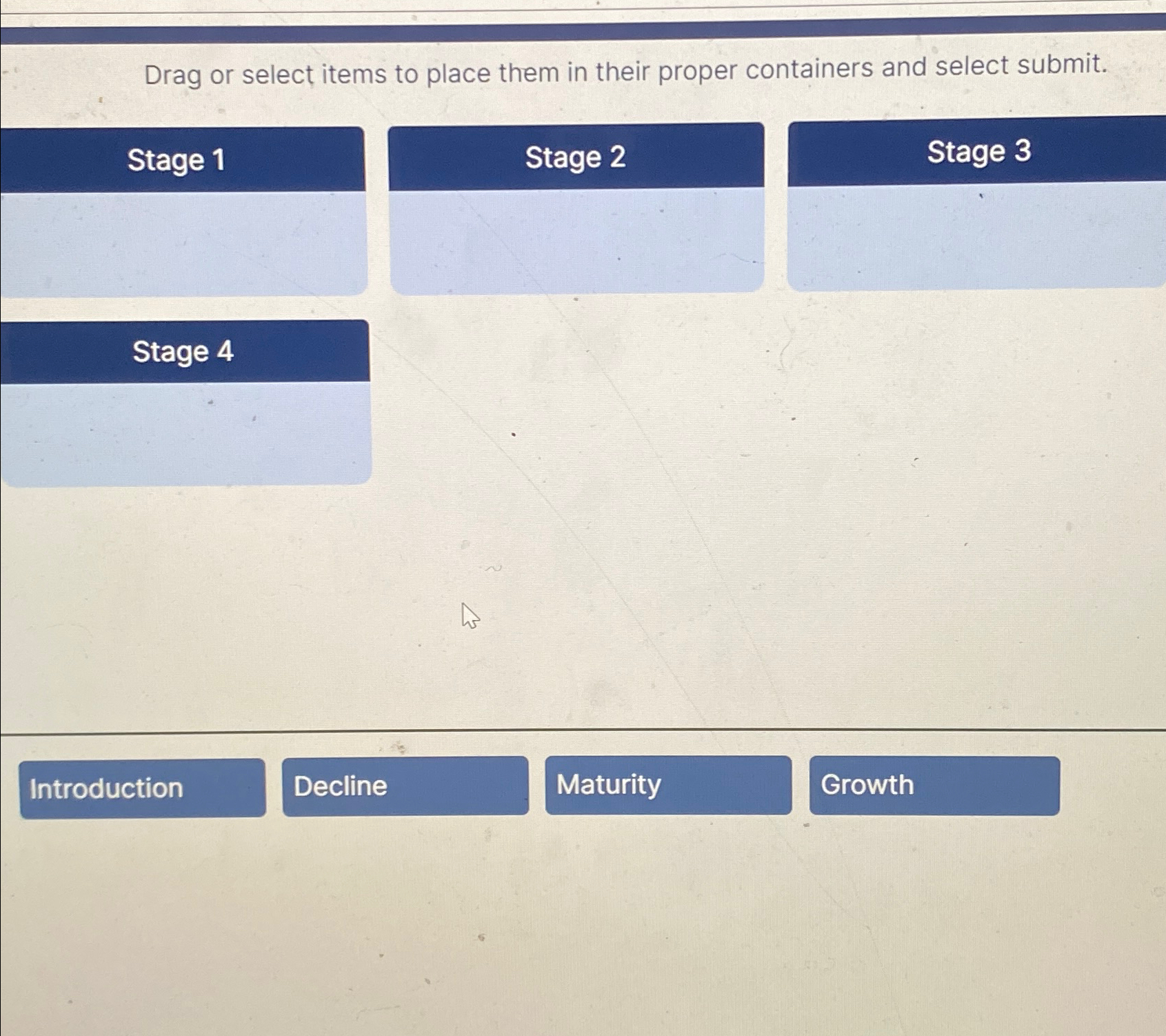 Solved Drag or select items to place them in their proper | Chegg.com