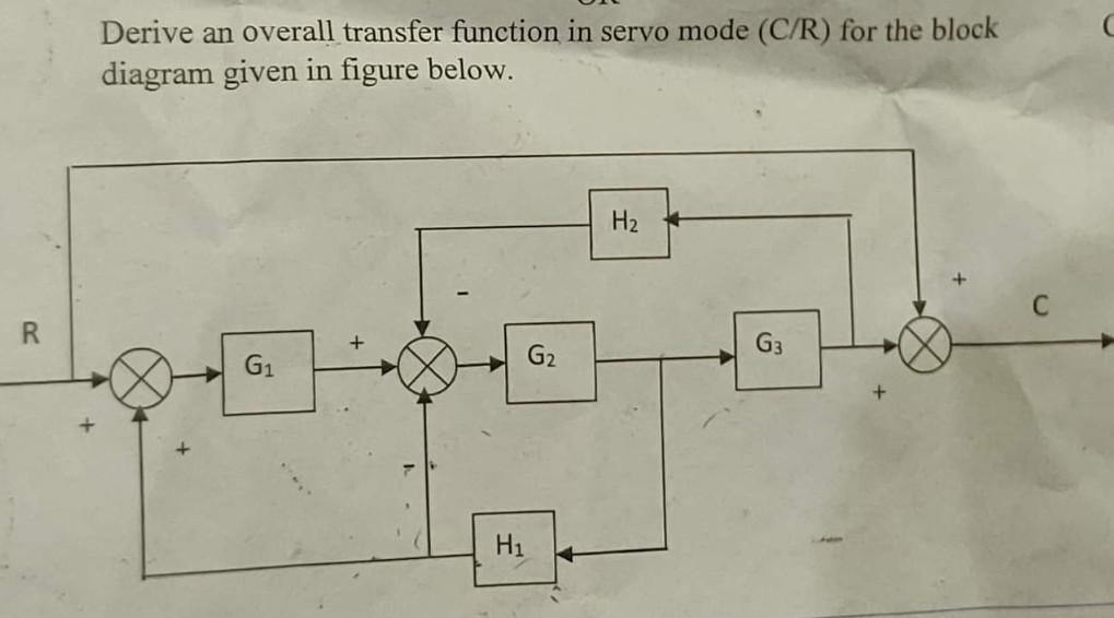 Solved Derive an overall transfer function in servo mode | Chegg.com