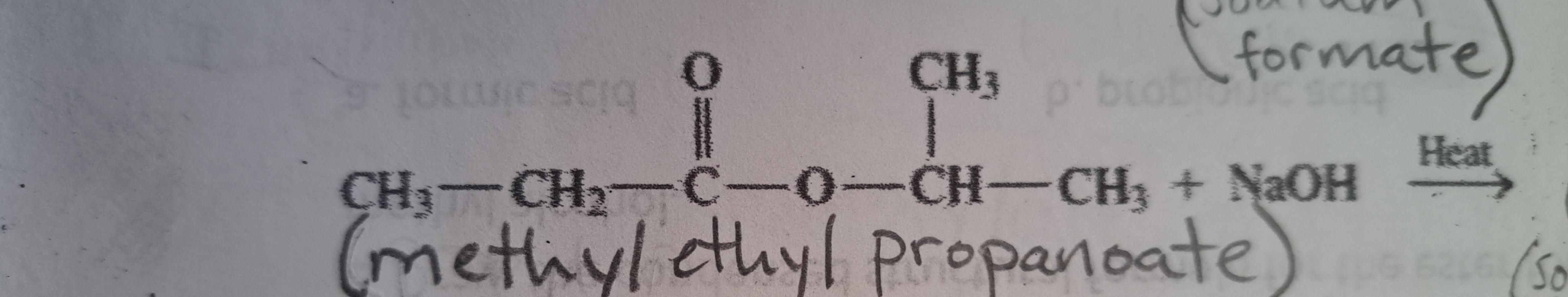 Solved formate)(methyl ethyl propanoate)Draw the condensed | Chegg.com