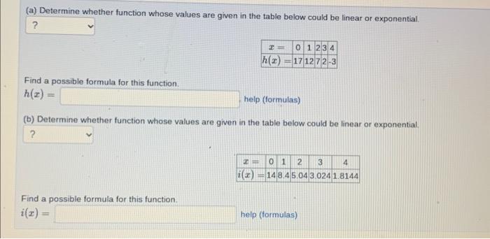 Solved (a) Determine whether function whose values are given | Chegg.com