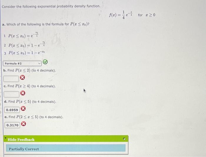Solved Consider the following exponential probability | Chegg.com