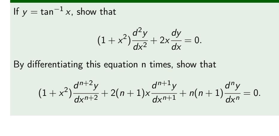Solved -1 If y = tan X₁ show that d²y dx² By differentiating | Chegg.com