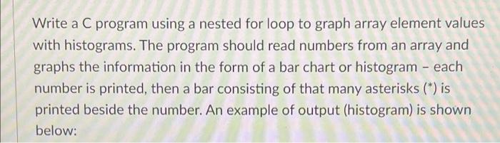 Solved Write A C Program Using A Nested For Loop To Graph