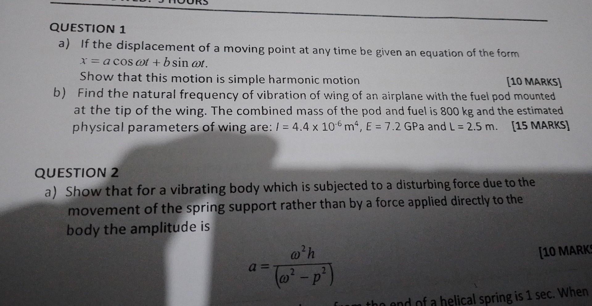 Solved QUESTION 1 a) If the displacement of a moving point | Chegg.com