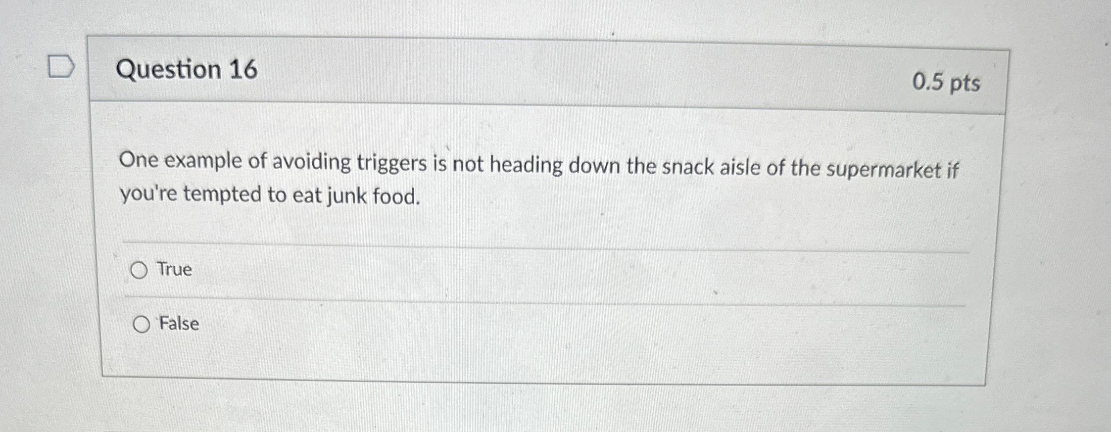 Solved Question 160.5 ﻿ptsOne example of avoiding triggers | Chegg.com