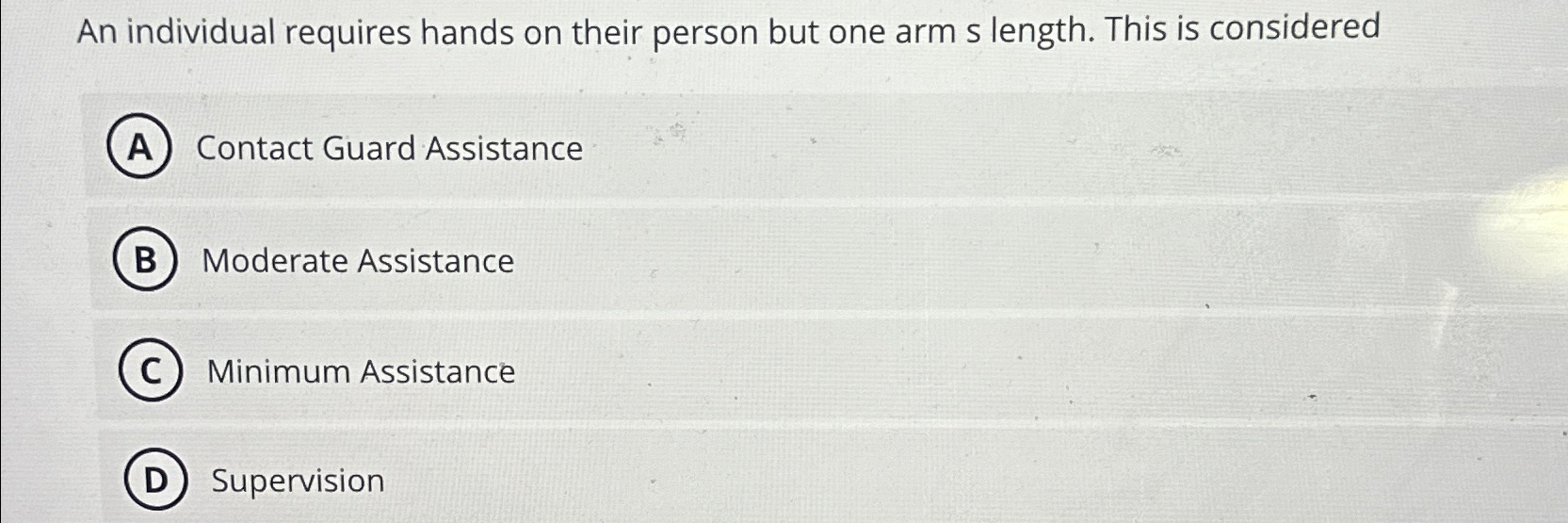 Solved An individual requires hands on their person but one | Chegg.com