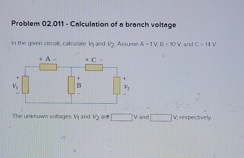 Solved Problem 02.011 - Calculation of a branch voltage In | Chegg.com