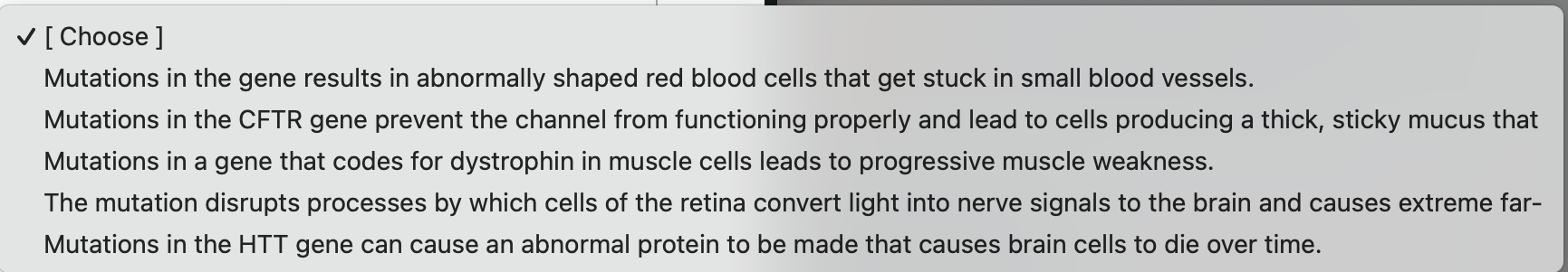 Solved \( \checkmark \) [Choose]Mutations in the gene | Chegg.com