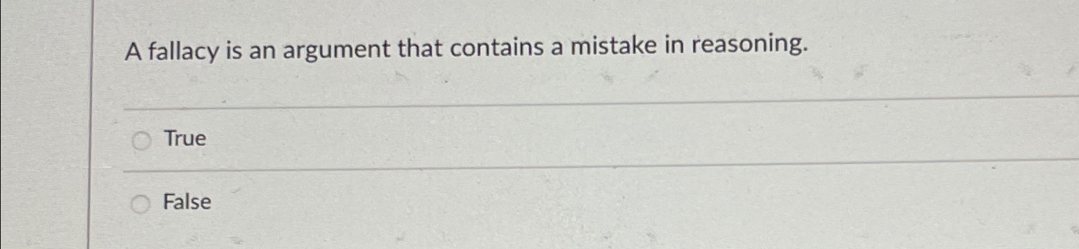Solved A fallacy is an argument that contains a mistake in | Chegg.com