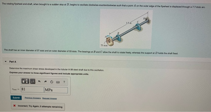 Solved The rotating and that when brought to a denstop | Chegg.com