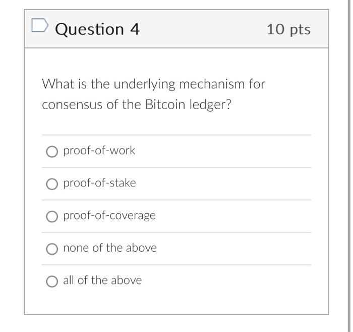 Solved What is the underlying mechanism for consensus of the | Chegg.com